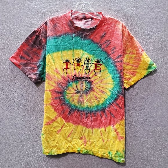 Shirts | Vintage Irie Jamaica Men Tshirt Large Single Stitch Rasta Dance Embroidered | Poshmark
